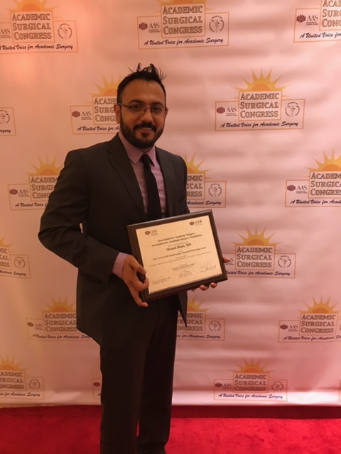 Maunil Bhatt Received Association for Academic Surgery Award ...