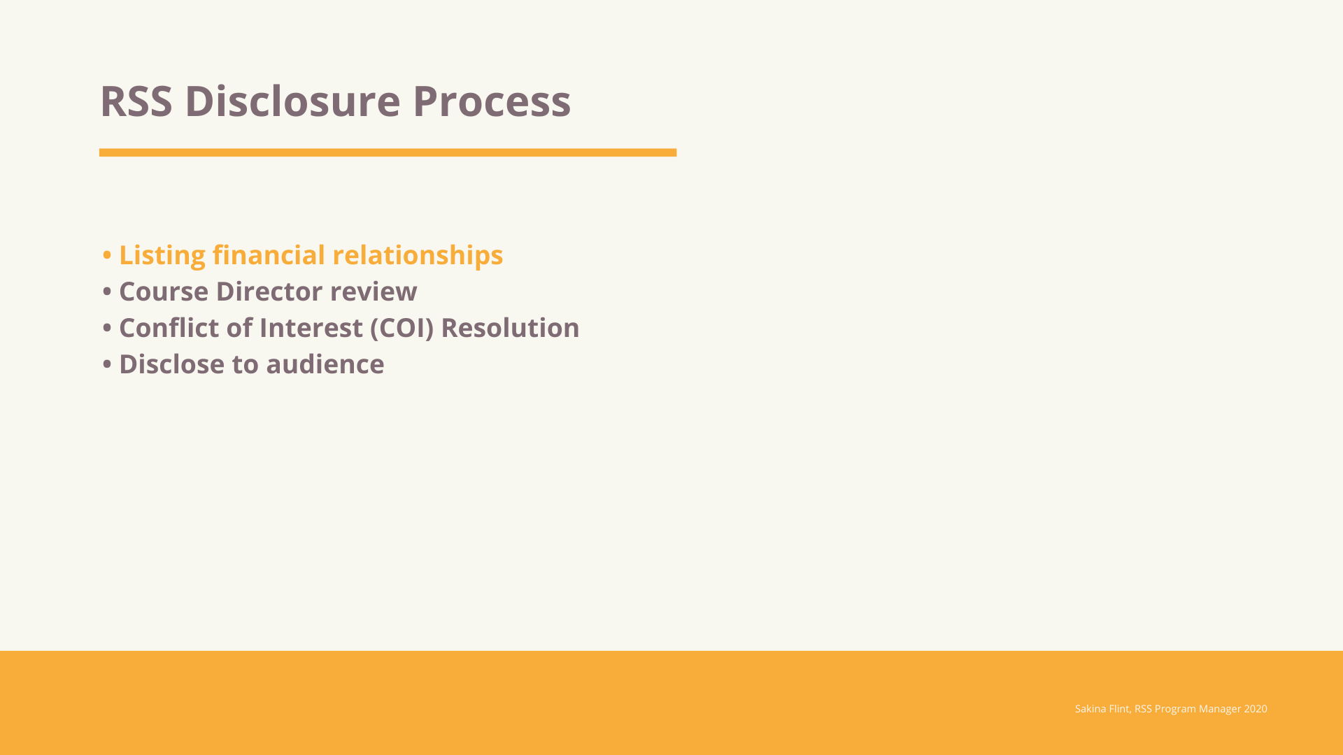 Disclosure Process | Continuing Medical Education