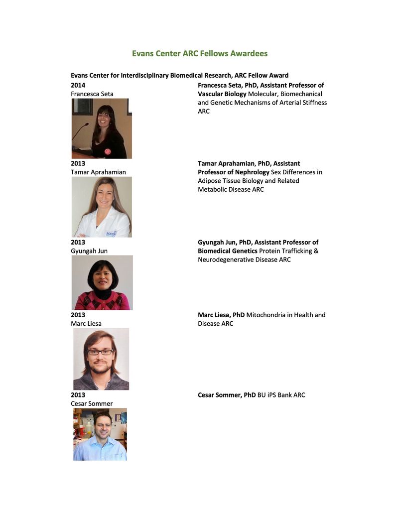 Evans Center Awardees | Evans Center for Interdisciplinary Biomedical ...