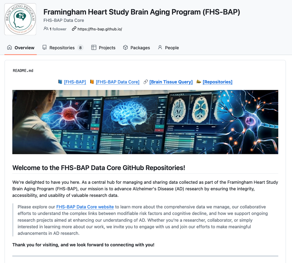 FHS-BAP Data Core GitHub Repositories | Framingham Heart Study Brain Aging Program