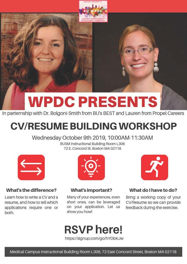 10/9 CV/Resume Building Workshop | Graduate Medical Sciences
