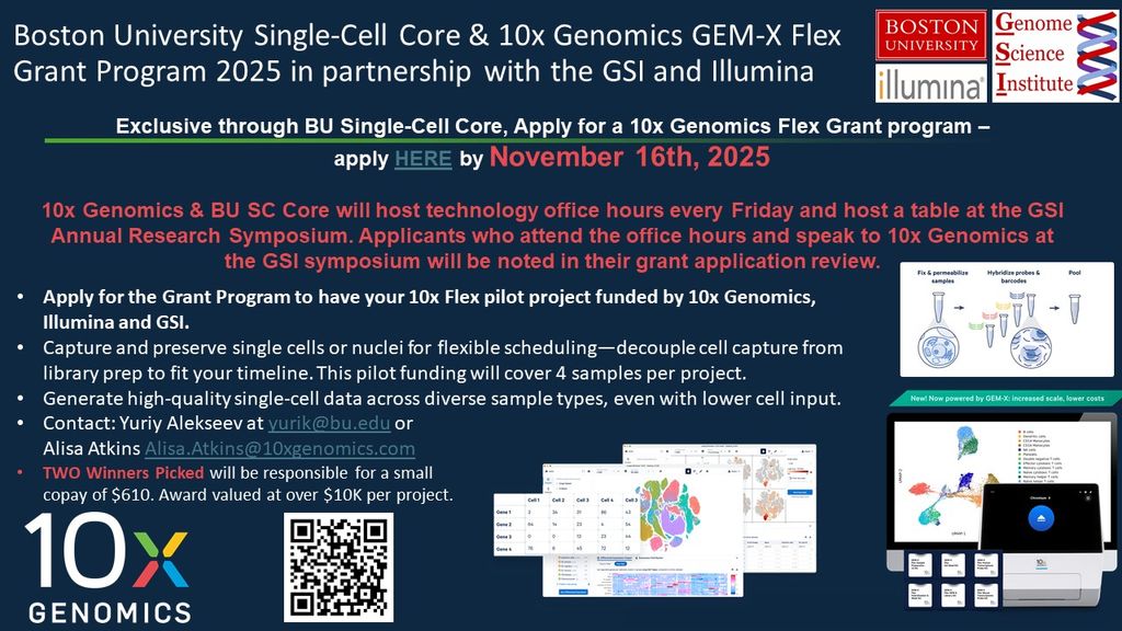 Boston University Single-Cell Core & 10x Genomics GEM-X Flex Grant Program 2025 in partnership ...
