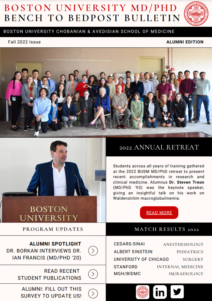 Read the Fall 2022 Bench to Bedpost Bulletin Here! | MD-PhD Training ...