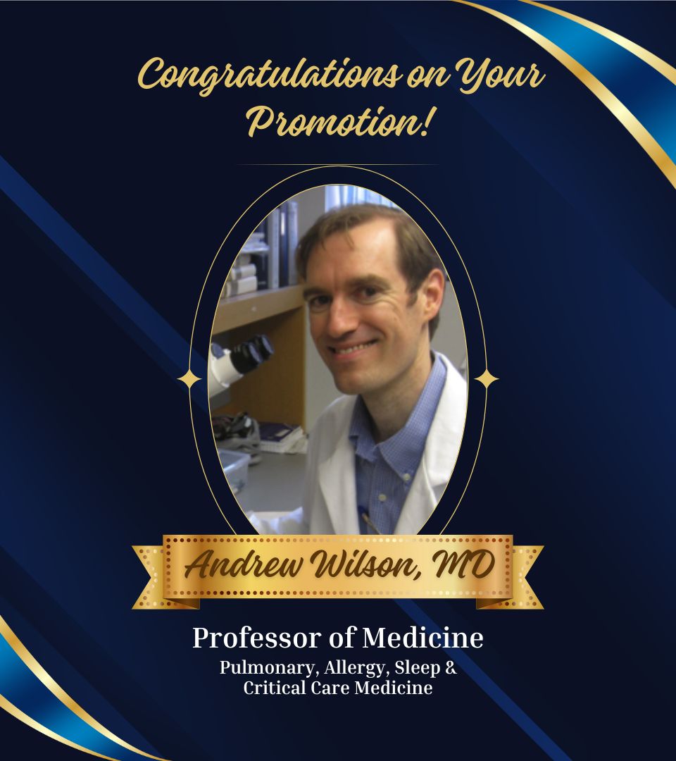 Dr. Andrew Wilson Promoted to Professor of Medicine | Medicine